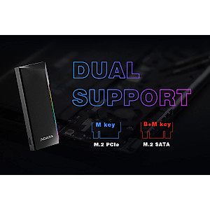ADATA EC700G Aluminum USB 3 Gen 2 Type-C M.2 2280/2242/2230 PCIe/NVMe/SATA SSD External Portable Enclosure Case Adapter Tool-Less Design (AEC700GU32G2-CGY)