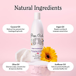 Rizos Curls Deep Conditioner, Strengthens & Moisturizes Hair while Controlling Frizz, Add Softness and Manageability with Coconut Oil, Sunflower Oil & Shea Butter, 10 oz