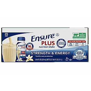 Ensure Plus Nutrition Shake, Vanilla, 8 ounces, 1Pack (30 count Each )
