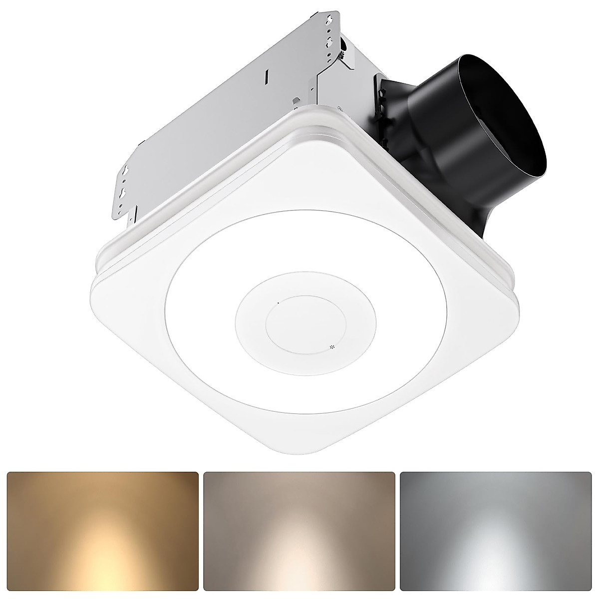 OREiN OL003 Bathroom Exhaust Fan with Light, 40W Bathroom Fan with Humidity Sensor, 160 CFM 1.0 Sones Bathroom Vent Fan with Light for Home, 1500lm LED Light 3000K/4000K/5000K Selectable & Nightlight