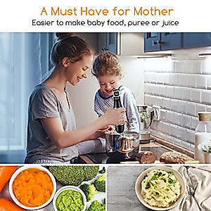 Aigostar Immersion Blender, 2 in 1 Hand Blender with 600ml Beaker, Stainless Steel Handheld Stick Blender for Smoothies, Baby Food, Puree, Soup, BPA Free, UL Certificated