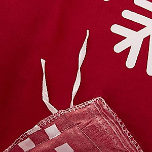 LAMEJOR Christmas Duvet Cover Set King Size Snowflake Pattern Holiday Bedding Set Comforter Cover(1 Duvet Cover+2 Pillowcases) Red