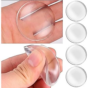 A&G TECH Door Stoppers Wall Protector, Reusable Door Bumper with Self Strong Adhesive, Quiet, Shock Absorbent for Home, Office, Wall Protector from Door Knobs (Round 1.57inch,) (12 Pcs/Pack)
