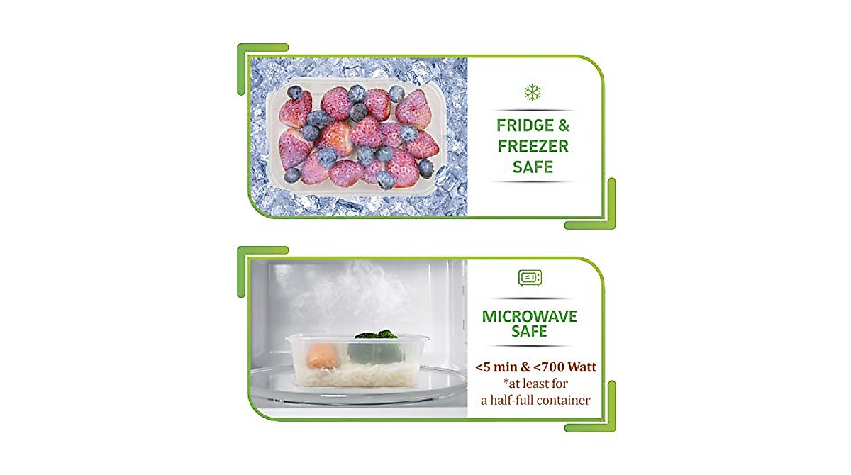 PrepNaturals 10-Pack BPA-Free Meal Prep Food Storage Containers