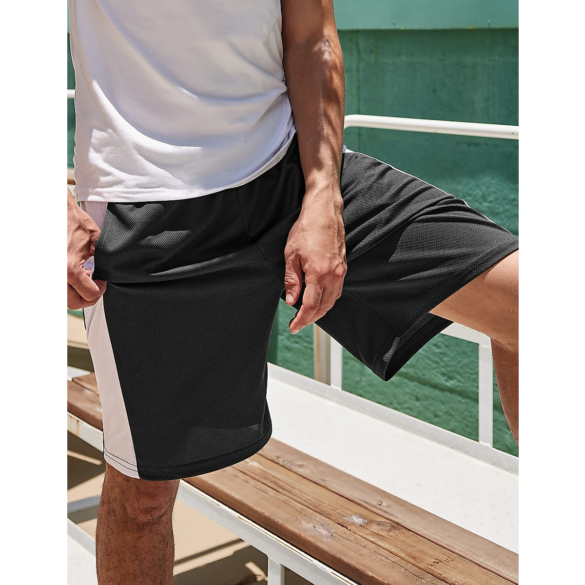 COOFANDY Mesh Basketball Shorts Men Big and Tall Loose Fit 11 Inch Gym Shorts