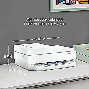 HP Envy 6452e Wireless Inkjet Color All-in-One Printer, Print Copy Scan, 35 Sheet ADF, 2-Side Printing, WiFi USB Connectivity, Instant Ink Ready, Home or Office Inkjet Printers, White (Renewed)