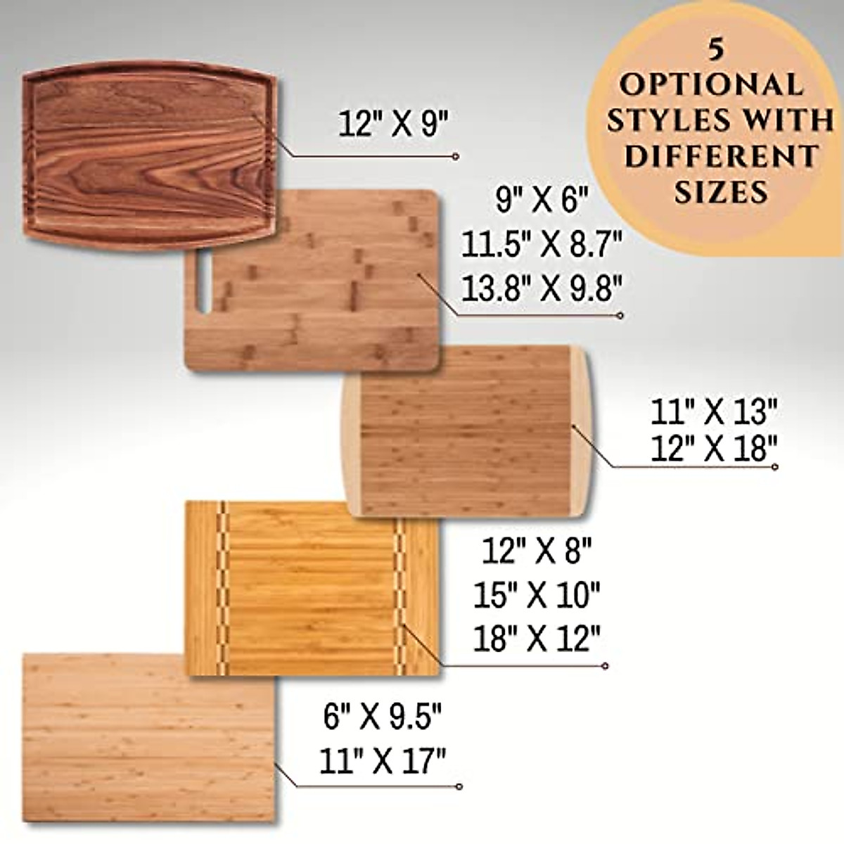 Personalized Cutting Board, 11 Designs, 5 Wood Styles Cutting Board - Wedding Gifts for Couple, Housewarming Gifts, Personalized Gifts for Mom and Dad, Grandma Gifts, Engraved Kitchen Sign