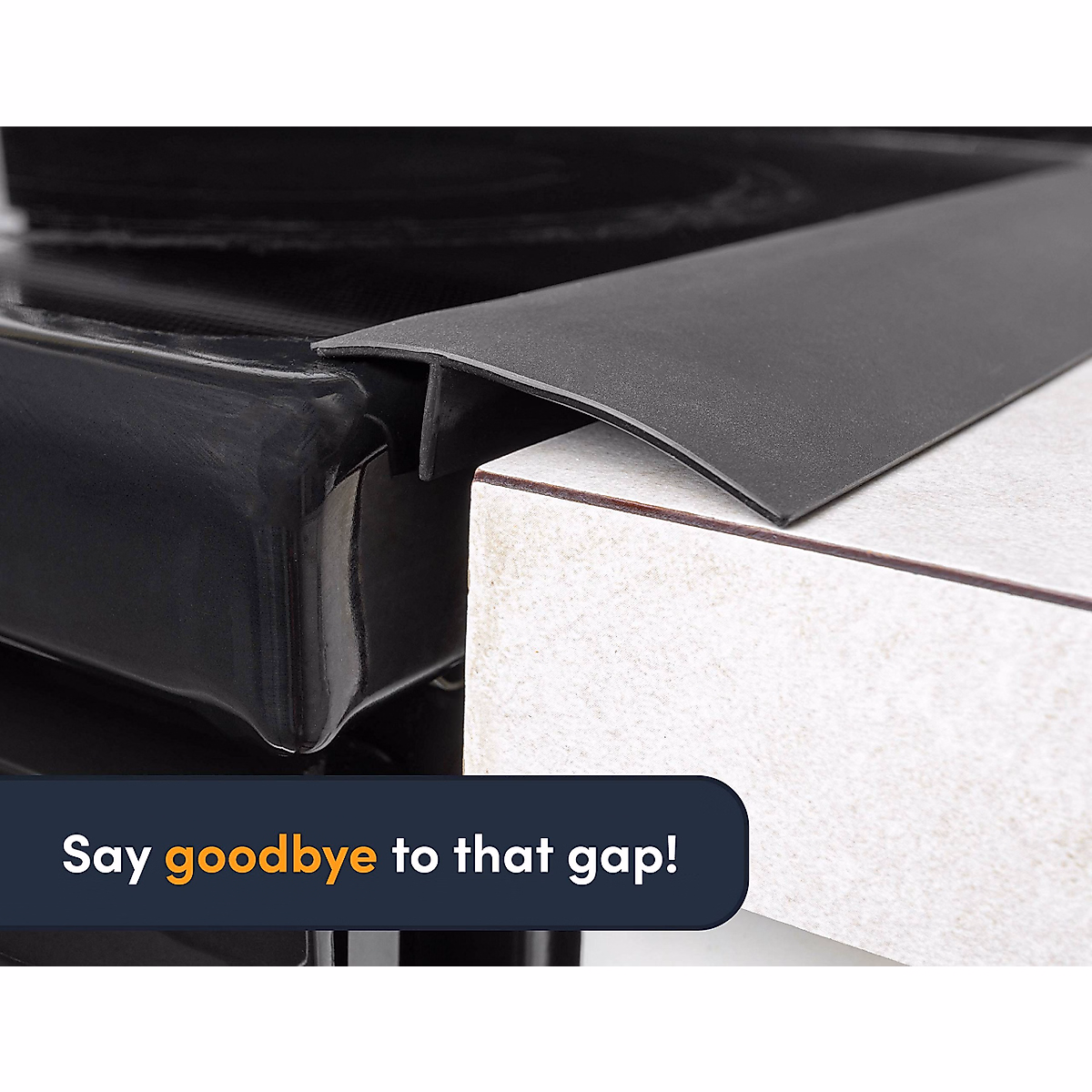 Linda’s Essentials Silicone Stove Gap Covers (2 Pack), Heat Resistant Oven Gap Filler Seals Gaps Between Stovetop and Counter, Easy to Clean Stove Gap Guard (25 Inches, Black)