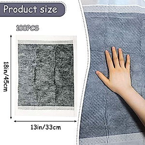 Tfwadmx 100 Pcs Rabbit Pee Pads Guinea Pig Super Absorbent Cage Liners Bunny Disposable Black Carbon Diapers Small Animal Training Accessories with Quick-Dry Surface for Chinchilla Ferret Hamster