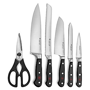 Wusthof Classic 7 Piece Slim Knife Set with Acacia Block