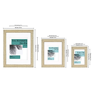 MCS Studio Gallery Set-of-7 Gallery Wall Picture Frames in Natural Woodgrain, 11x14, 8x10 & 5x7, Rectangle Photo Frames for Photos, Posters & Art Prints (7-Pack)