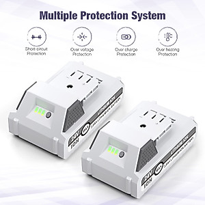 C D H 2 Packs 24V 3000mAh Replacement Battery for Snow Joe+Sun Joe 24V Lithium-iON Battery Series 24BAT-LTX/LTW/LTE/LT/XR EcoSharp Pro