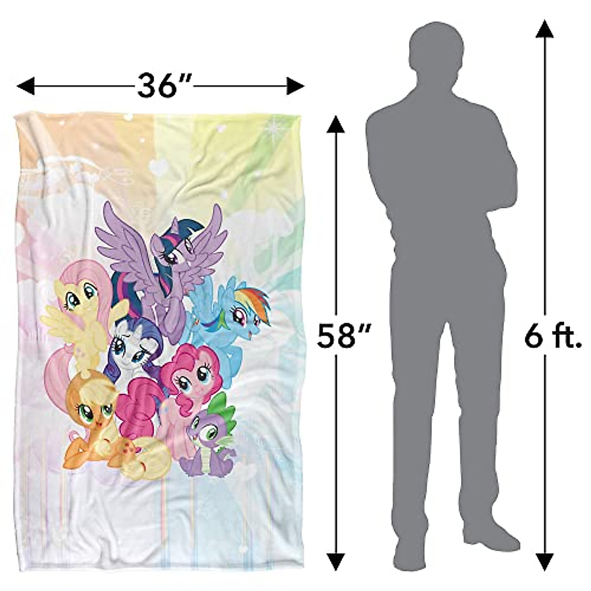 My Little Pony Tv Pony Group Silky Touch Super Soft Throw Blanket 36" x 58"