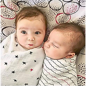 Muslin Swaddle Blanket 100% Soft Muslin Cotton 3 Pack 47"x 47" (Hot Pink)