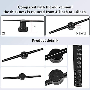 Hologram Fan, Faryuan 3D Holographic Display Air Fan Video Projector,Promotional Player Machine,224 Led 16.5inch Diameter Advertising Led Fan 3D Hologram Projector