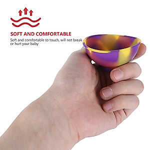 Cabilock 5pcs Rice Bowls Silicone Bowls Storage Bowls Seasoning Bowl Small Silicone Bowls (Mixed Pattern)