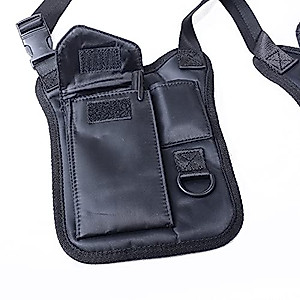 HFU Anti-Theft Hidden Underarm Strap Wallet Holster Bag Leisure Nylon Adjustable Double Shoulder Concealed Pocket Sport Outdoors (956# Black)