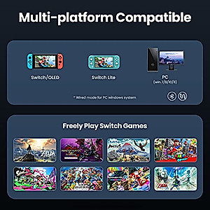 VOYEE Switch Controllers Wireless, Compatible with Switch Pro Controllers for Switch/Switch Lite/OLED/PC, One-Key Pairing Gamepad with 9-Color RGB LEDs 1000mAh Battery 6-Axis Motion Wake Up Function