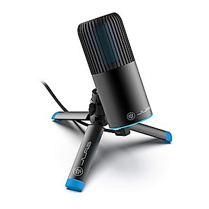 JLab Talk Go USB Microphone, USB-C Output, Cardioid or Omnidirectional, 96k Sample Rate, 20Hz, 20kHz Frequency Response, Volume Control and Quick Mute, Plug and Play