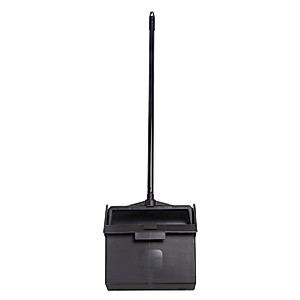 Carlisle FoodService Products Duo-Pan Upright Dust Pan with Serrated Yoke for Home, Restaurants, Kitchen, Lobby, And Office, Plastic, 30 Inches, Black