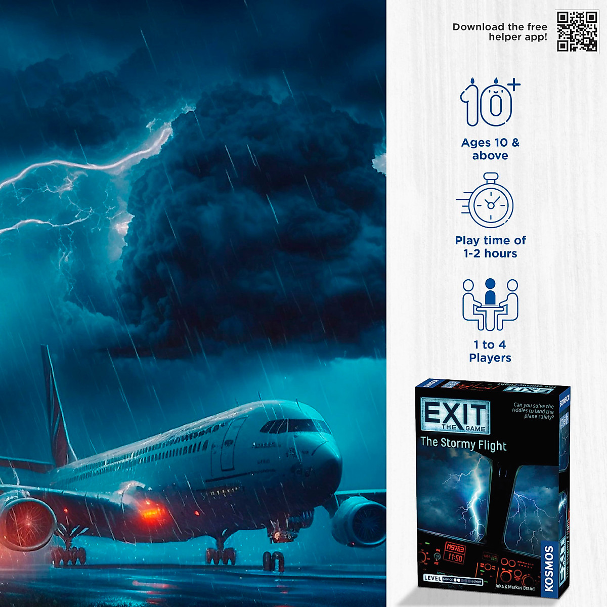 EXIT: The Stormy Flight | Escape Room Game in a Box| EXIT: The Game – A Kosmos Game | Family – Friendly, Card-Based at-Home Escape Room Experience for 1 to 4 Players, Ages 12+