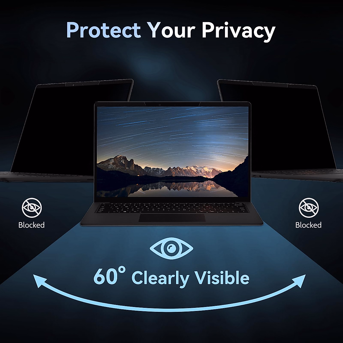 Mamol Magnetic Laptop Privacy Screen 15.6 inch ,16:9 Aspect Removable Anti Glare Protector Blue Light Privacy Screen Filter,Filter Shield Compatible with HP/Dell/Acer/Asus/Samsung/Lenovo/Thinkpad Envy