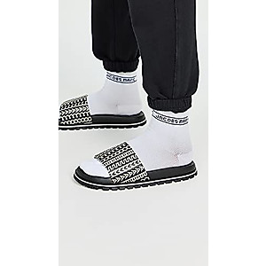 Marc Jacobs Women's THE MONOGRAM SLIDE, Black/White, 8 Medium US