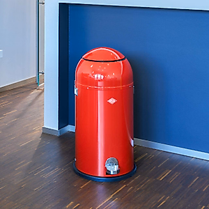 Wesco Liftmaster - German Designed - Step Trash Can, Powder Coated Steel, 33 L, New Silver