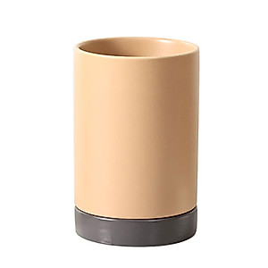 Dxcaicc Utensil Holder,Large Ceramic Stable Utensil Caddy,Drainer Ceramic Cooking Utensil Holder,Ceramic Kitchen Utensil Holder for Countertop,Cooking Utensils Holder for Kitchen,Yellow