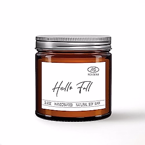 Hello Fall/Pumpkin Spice Scented Candles, Annye Handmade Soy Candle for Home Scented, as Autumn/Birthday/Relaxation Gifts for Women/Men