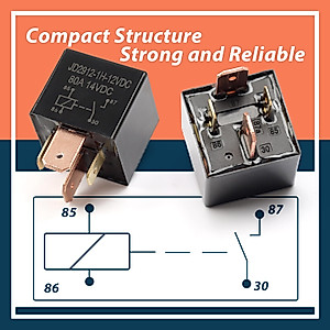 Pre-Wired Fuse Relay Box with 2 Relay Slots and 6 ATC/ATO Fuse Holder, 2 4Pin 80A Relays and 6 ATC ATO Fuses, Universal Waterproof Relay Fuse Block for Automotive Car Truck Boat Marine RV