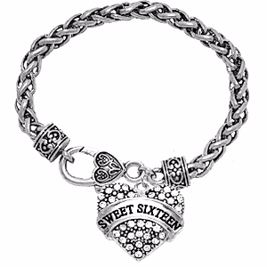 Sweet Sixteen Necklace, Earring, Bracelet Set, Hypoallergenic, Safe-Nickel, Lead, and Cadmium Free.