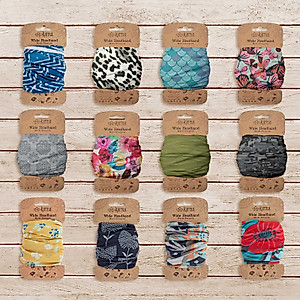 Karma Bee Headband for Women - Wide - Fabric Headband and Stretchy Hair Scarf - Light Blue