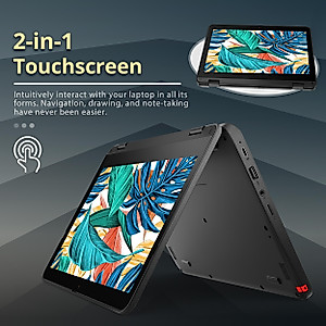 Lenovo 500e Gen 3 Touchscreen Laptop, 11.6" HD Rugged 2 in 1 Chromebook, Intel Celeron N5100, 8 GB RAM, 64 GB SSD, Gray, 32GB USB Card