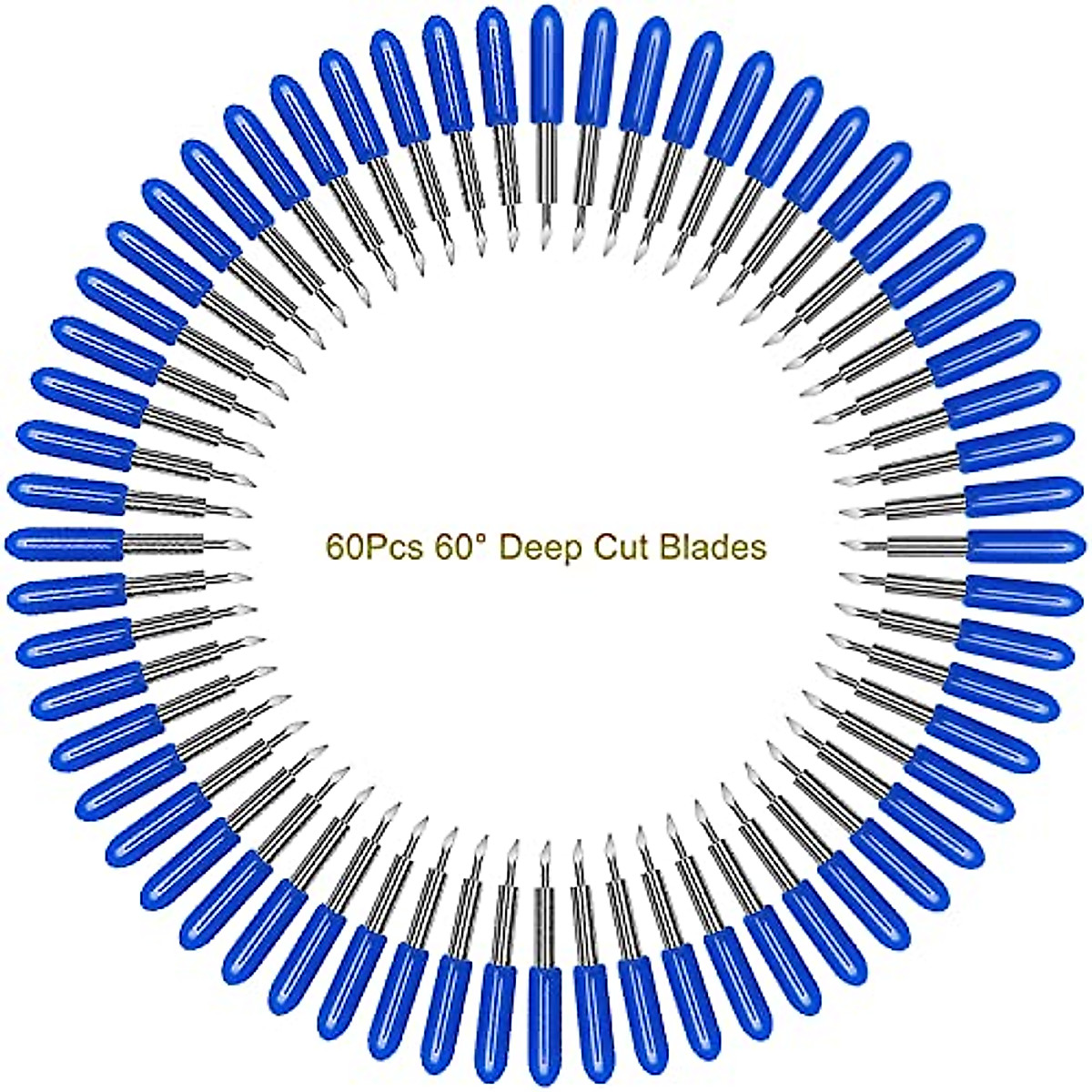 CJRSLRB 60Pcs 60° Deep Cut Replacement Blades for Cricut Explore Air 2/Air 3/Maker/Maker 3/Expression Cutting Machines, Fine Point Deep Cut Blade Fit for Thick Vinyl Fabric Cutting