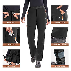 Heathyoga Snow Ski Pants Women Waterproof Softshell Insulated Fleece Lined Snowboard Pants Hiking Pants for Winter Outdoor