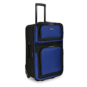 U.S. Traveler New Yorker Lightweight Softside Expandable Travel Rolling Luggage, Blue, 4-Piece Set (15/21/25/29)