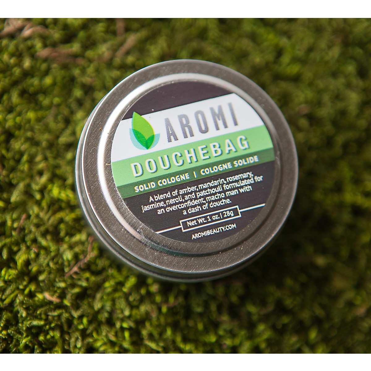Aromi Solid Cologne | Clean, Fresh, Aquatic Fragrance, Amber, Jasmine Scent, Vegan, Cruelty-free, Travel, Funny Men's Gift, Alcohol-free, Concentrated (Douchebag)