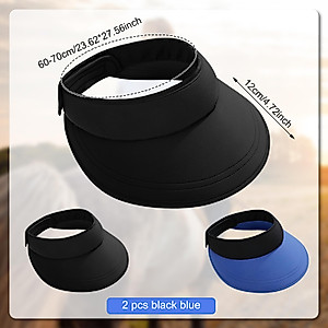 Hercicy 2 Pcs Equestrian Helmet Visor UV Protection Beach Hat Women Men Wide Brim Sun Visor for Horse Riding(Black, Blue)