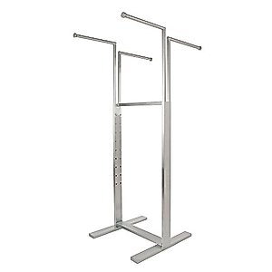 Econoco Adjustable 4-Way Rack, Satin Chrome
