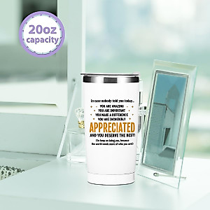 Employee Appreciation Gifts Tumbler Inspirational Gifts Water Bottle Double Wall Travel Coffee Mug Encouragement Stainless Steel Vacuum Insulated Thermal Cup for Women Colleague Birthday Christmas