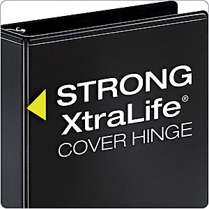 Cardinal Economy 3 Ring Binder, 2 Inch, Presentation View, Black, Holds 475 Sheets, Nonstick, PVC Free, 4 Pack of Binders (79522)