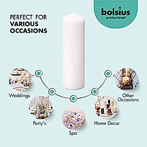 Bolsius White Pillar Candles – 3x9 Unscented Candle Set of 6 – Dripless, Smokeless, and Clean Burning Household Dinner Candles – Perfect for Weddings, Parties, Dinners Decorative Candles