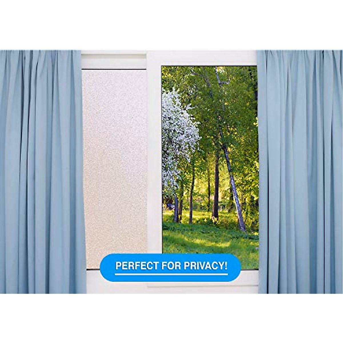 Privacy Window Film: Translucent Static Cling Treatment for Home Security and Decorative Frosted Glass Effect - No Residue, Heat Control, UV Prevention, Easy Removal (Winter Frost, 36 x 72 inches)