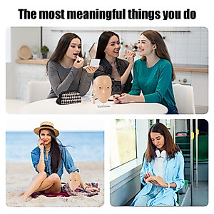 Glinexa 3D 5D Makeup Practice Kit, Reusable Silicone Makeup Mannequin Face for Students and Beginners, Comes With Brushes Set & Dual Head Eyebrow Pencils & Eyeliners & Eyelash Pair