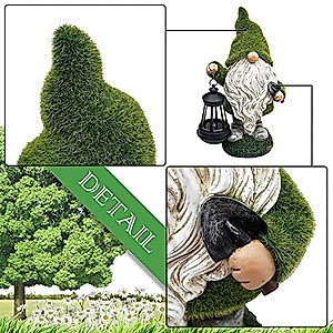 Yiexson Cartoon Gnome Dwarf Statue Garden Lighting Waterproof Light Solar Night Decorative Figuri Courtyard Lawn Lamp Resin Outdoor B1E8