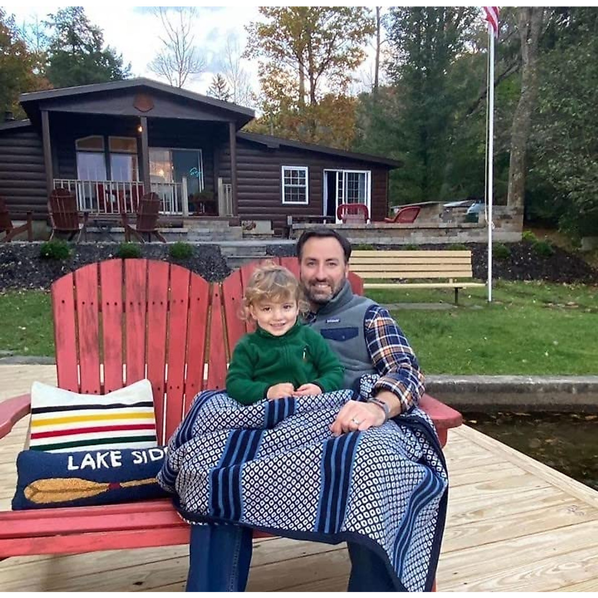 Chandler 4 Corners Artist-Designed Lakeside Oar Hand-Hooked Wool Decorative Throw Pillow (8” x 24”)