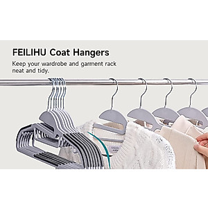 Plastic Hangers 60 Pack, Premium Quality Plastic Suit Hangers, S-Shaped Opening, Non-Slip, Space-Saving, 360º Swivel Hook, 16.5 Inches Long, 0.2" Thickness Super Lightweight Organizer