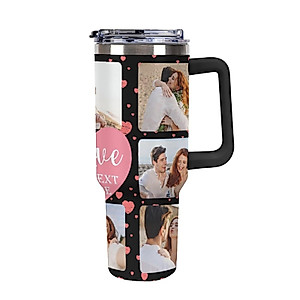 Personalized Tumbler Custom Insulated Travel Mug Custom Drinking Coffee Cup with Photos and Text 40oz Christmas Birthday Gift