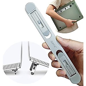 Zupro Portable Laptop Stand,Foldable Adjustable Heights,Invisible Aluminum Lightweight Laptop Keyboard Holder Riser,Ergonomic,Compatible with 10 to17 Inches Notebook Computer.Self-Adhesive.(Silver)